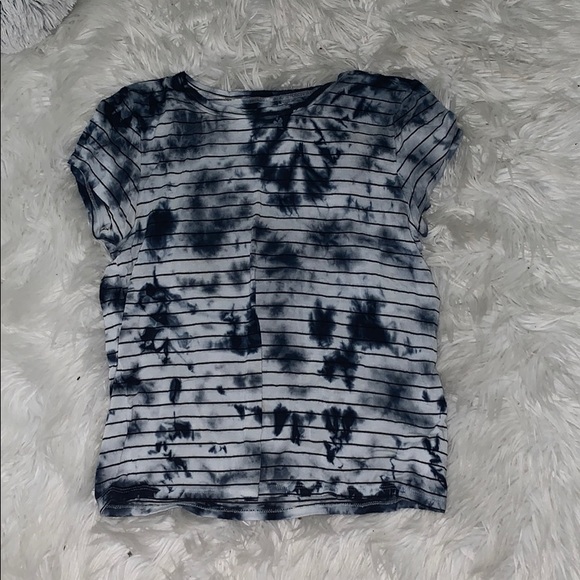 American Eagle Outfitters | Tops | Striped And Tie Dye Blue And White Tshirt | Poshmark